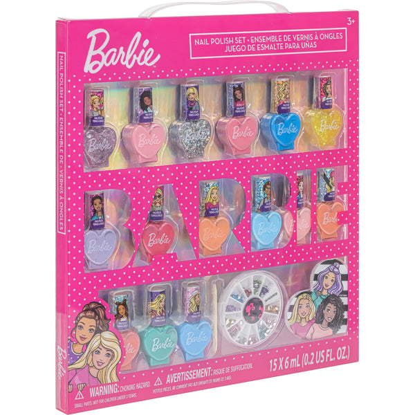 Barbie Movie 18 Piece Set Kids Water-Based Nail Polish Set
